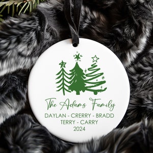 Personalized Minimalist Green Christmas Ornaments - Custom Holiday ...