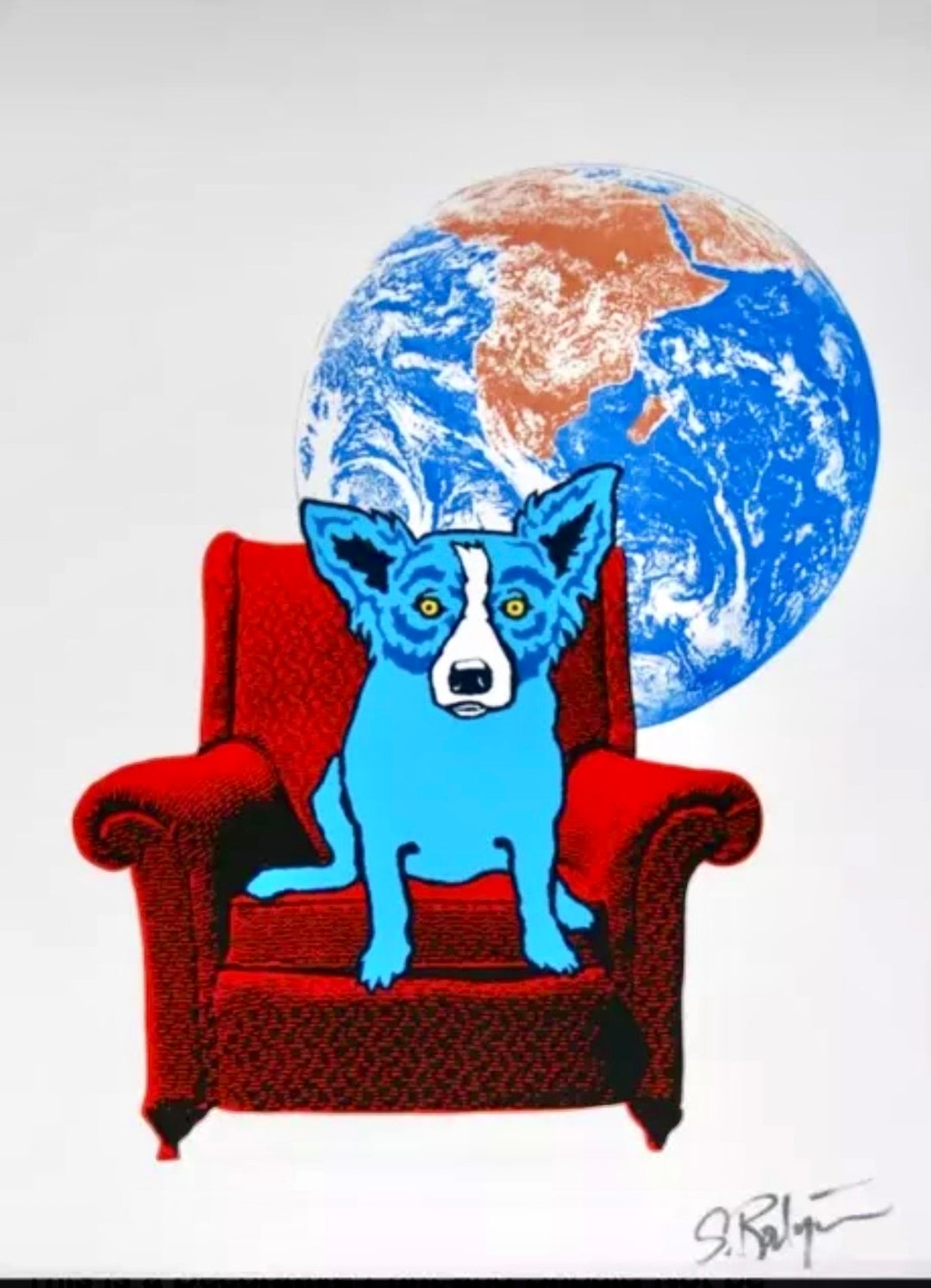 Blue Dog Home Wall Art Decor Animals Poster Print on Canvas 16x20 - Etsy