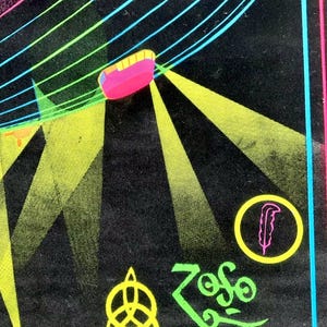 Rare Vintage Led Zeppelin Black Light Poster 1981 943 Flocked ~ Approx ...