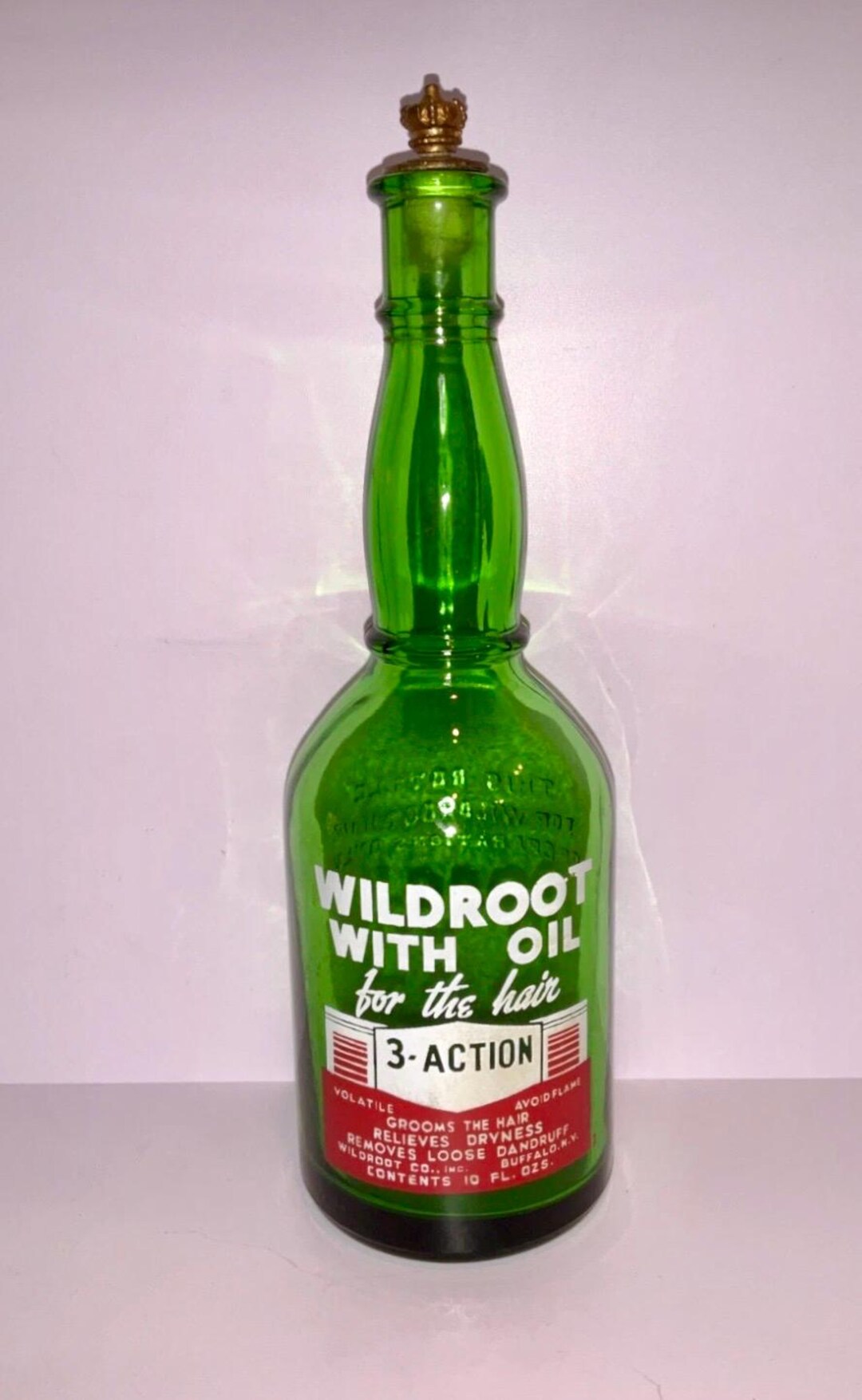 Vintage Rare Emerald Green Wildroot With Oil for the Hair Bottle ...