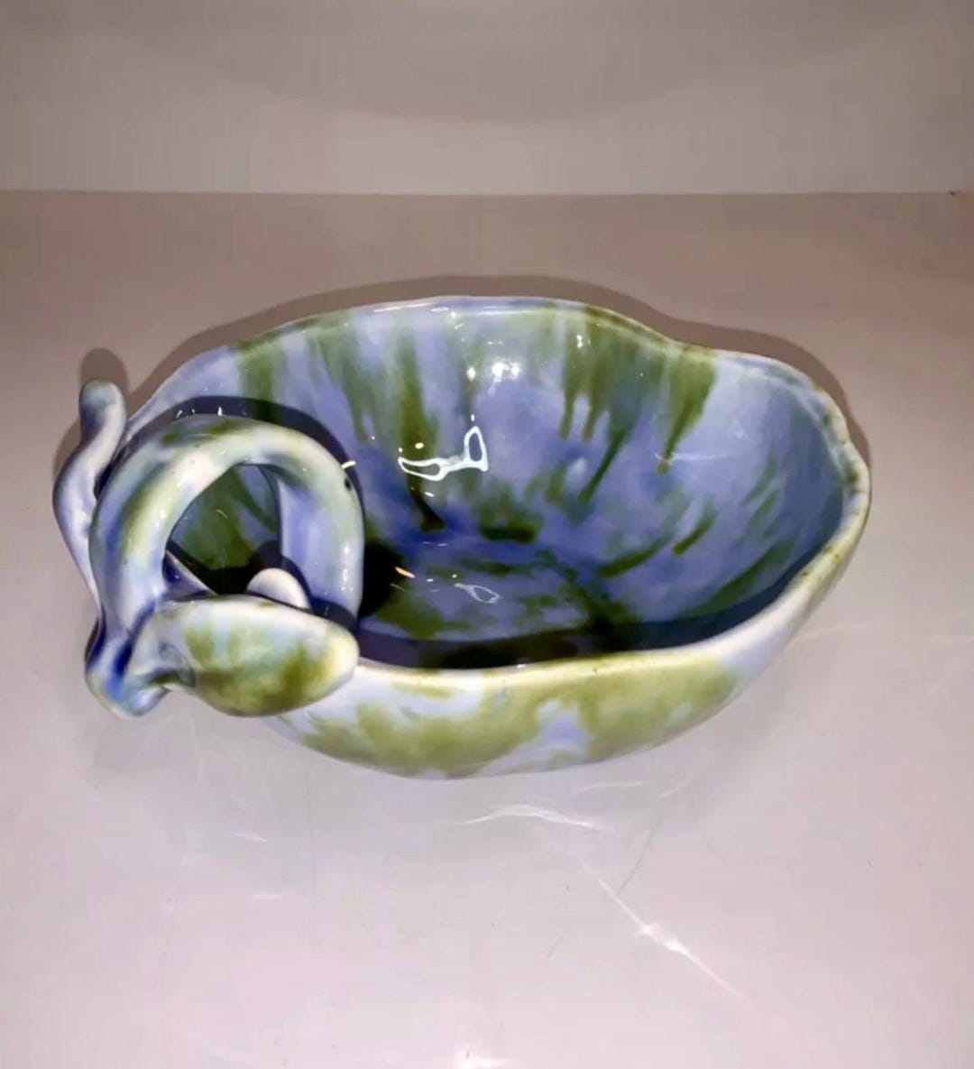 Lovely Vintage Stangl Pottery Apple Dish Bowl #3785 Blue Green Glazed ...