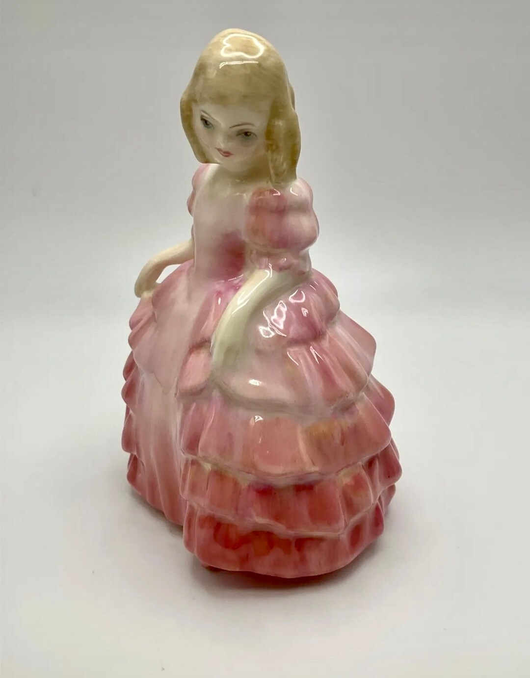 Vintage Royal Doulton Lady Girl Figurine “rose” HN1368 Blonde in Pink ...