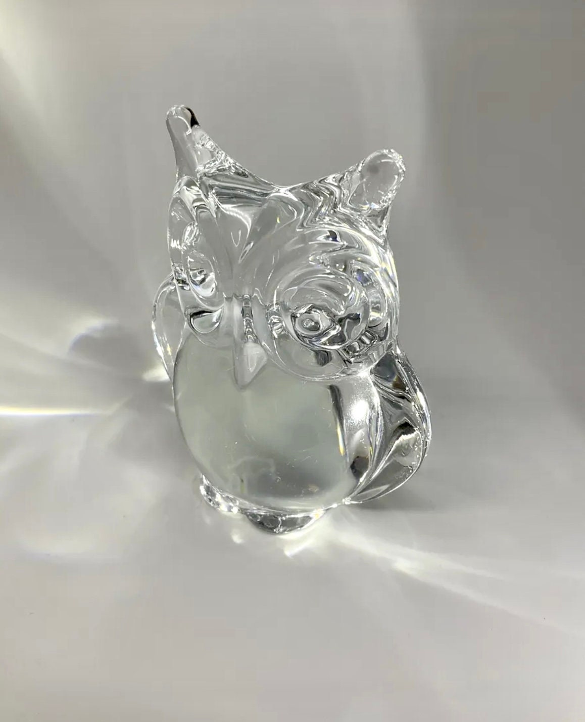 Beautiful Vintage Daum Clear Crystal Owl Figurine, Made in France - Etsy