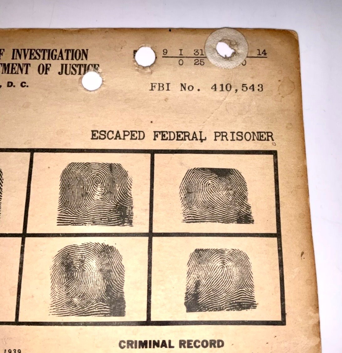 Rare Vintage 1940 FBI Wanted Poster William Demski Escaped Federal ...
