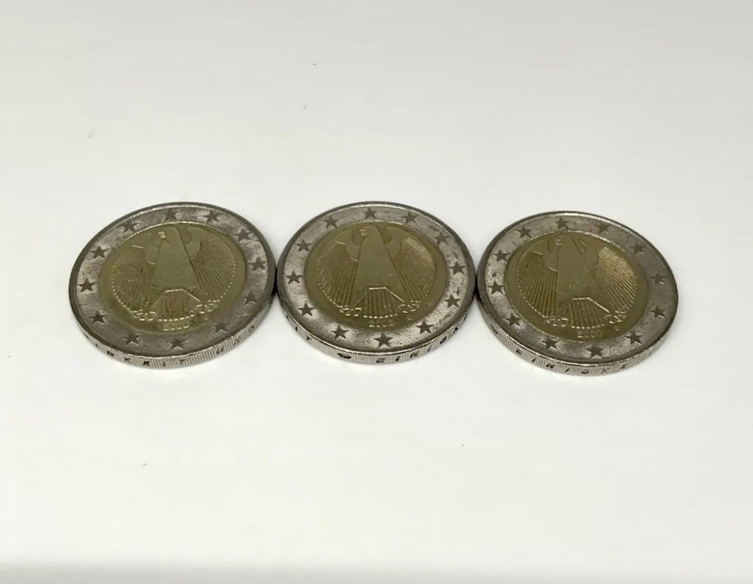 3 German 2 Euro Coins Featuring the German Eagle 2002 - Etsy