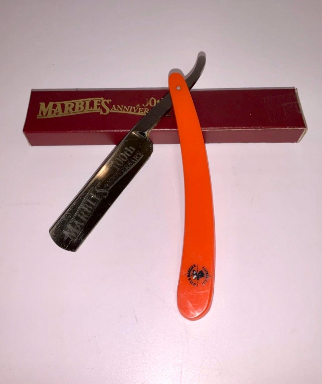 Marbles Orange 100th Anniversary Straight Razor Box - Etsy