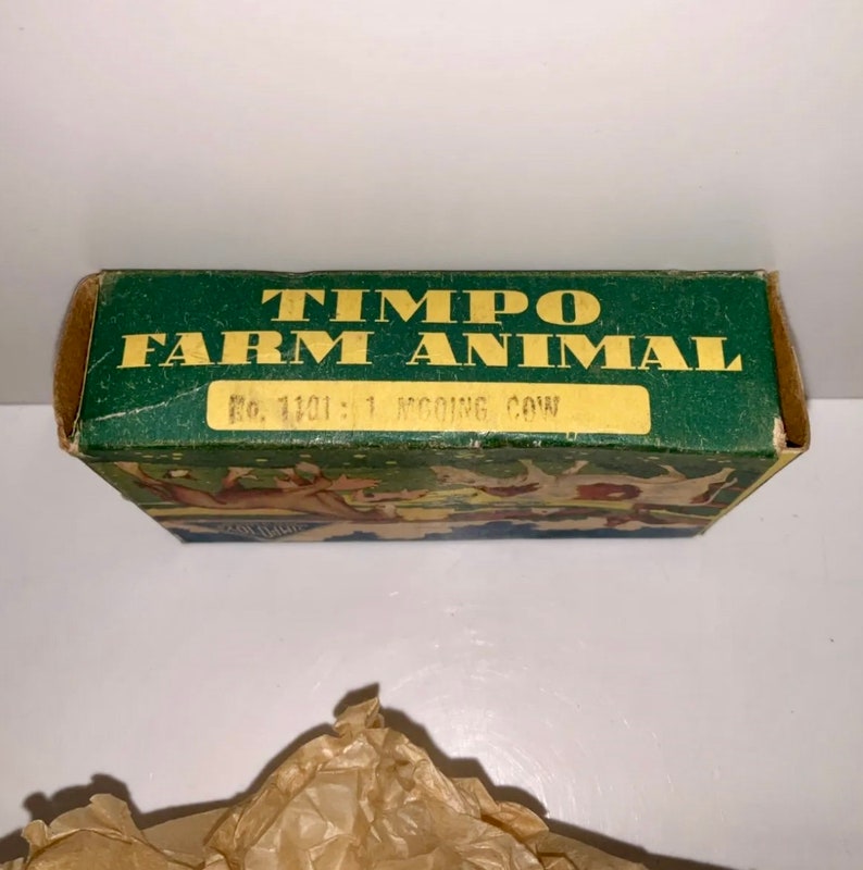 Vintage Rare TIMPO TOY Farm Animal Cow 1101 Original Box - Etsy