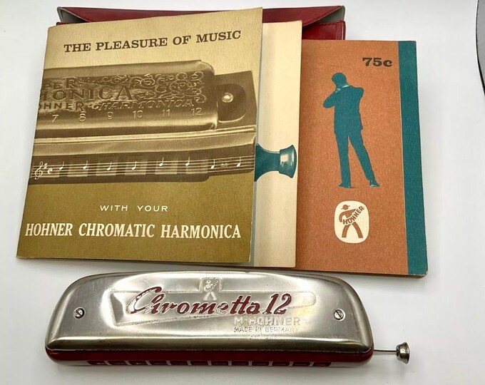 Vintage Hohner Chrometta 12 Harmonica W/case, Key of C, Germany ...