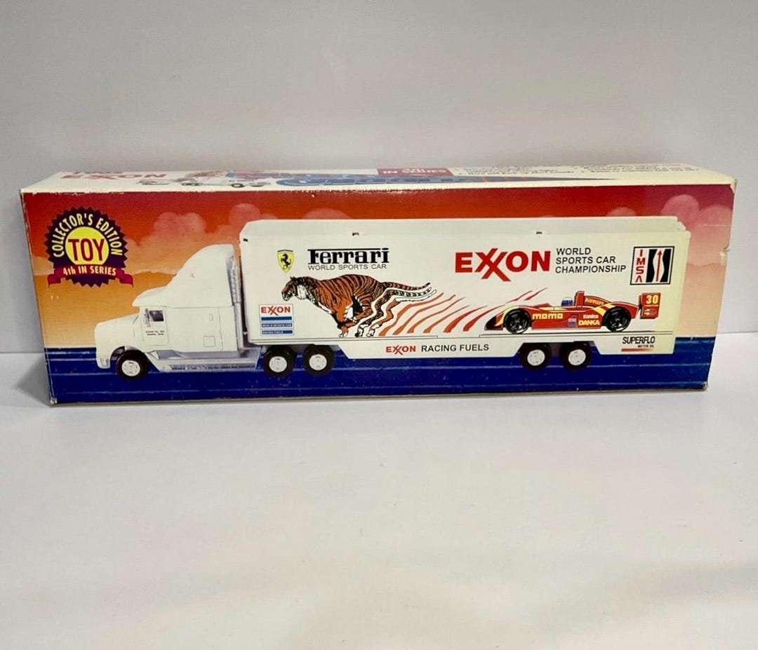 Ferrari Exxon Indy Race Car Carrier Toy Semi Truck, Vintage, 1995, New ...