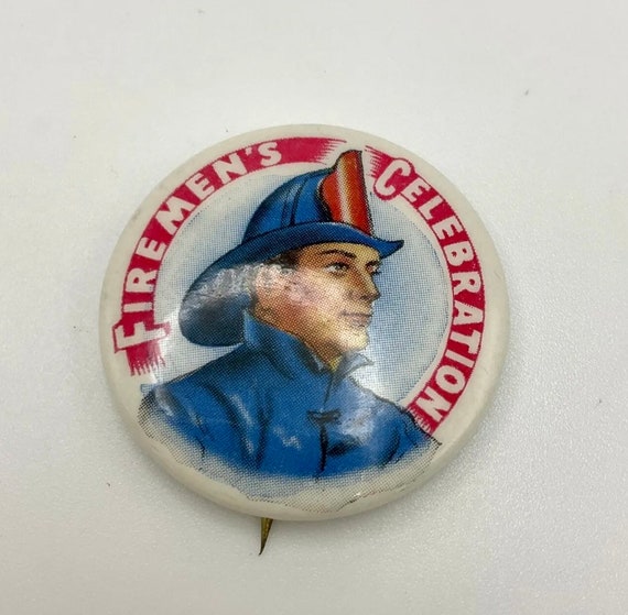 Vintage FIREMAN’S Celebration Advertising Pins - Gem