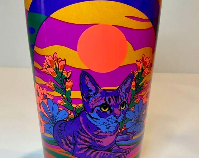 New Starbucks 2024 Rex Hamilton 12oz Ceramic Tumbler Tabby Cat Ammee ...