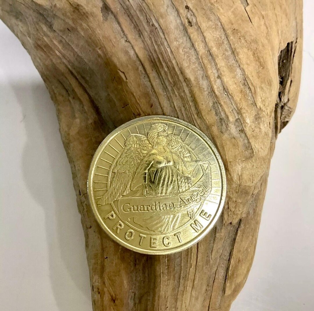 Guardian Angel Protect Me Religious Pocket Coin Medal Token - Etsy