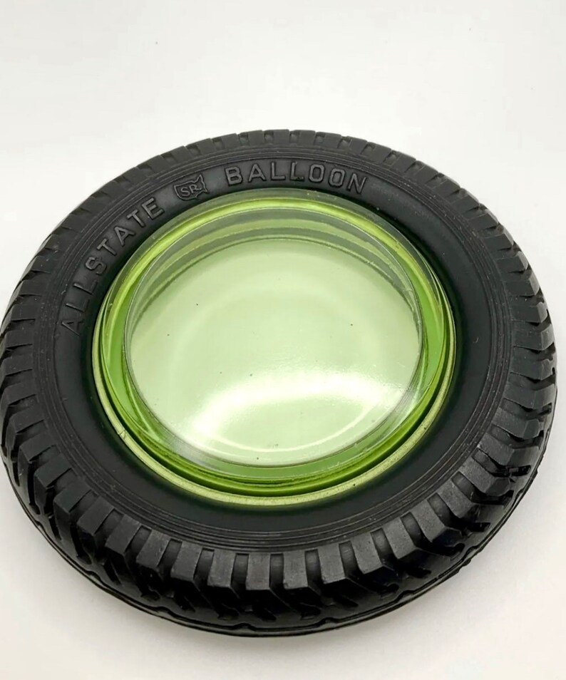 Vintage ALLSTATE SR Balloon Tire Advertising Ashtray Green - Etsy