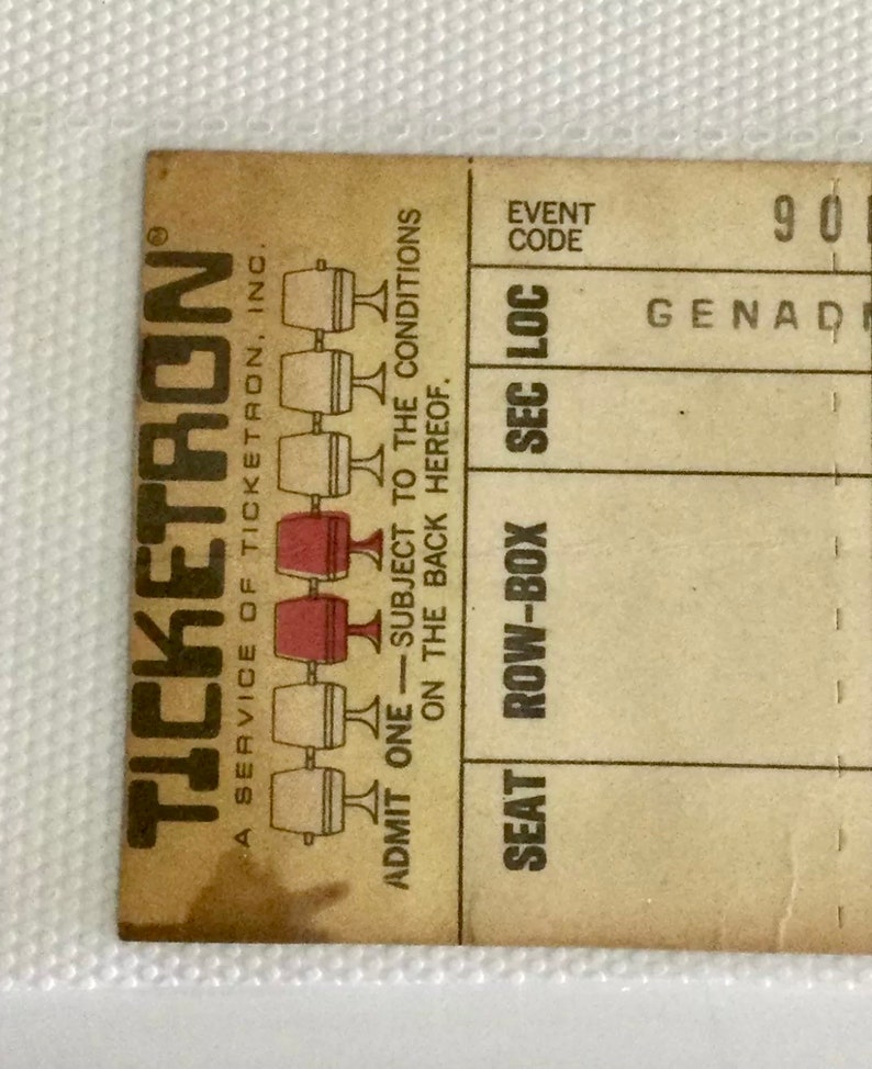 Vintage Ticketron EMERSON LAKE Ticket - Etsy