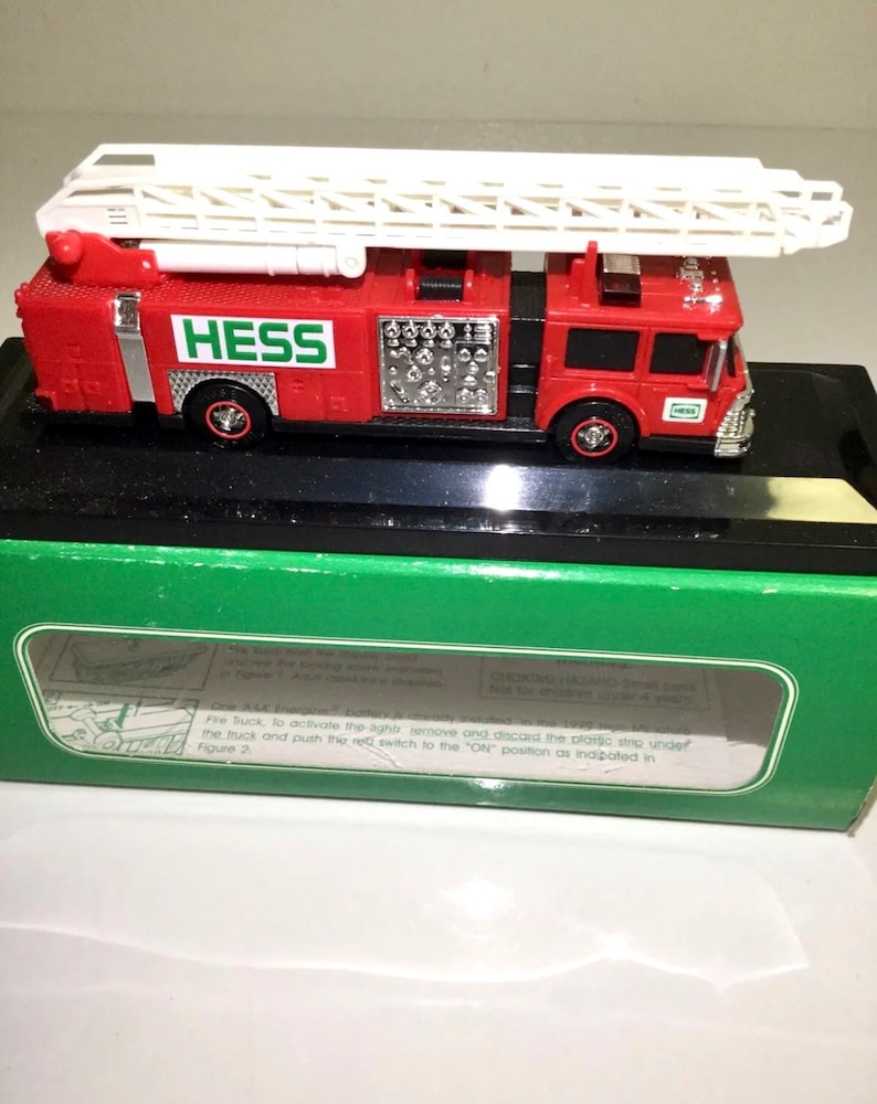 Vintage Hess 1999 Miniature Fire Truck With Extending Ladder and Light ...