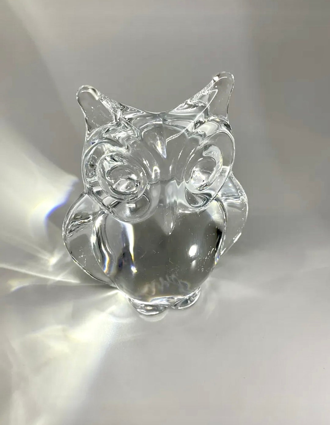 Beautiful Vintage Daum Clear Crystal Owl Figurine, Made in France - Etsy