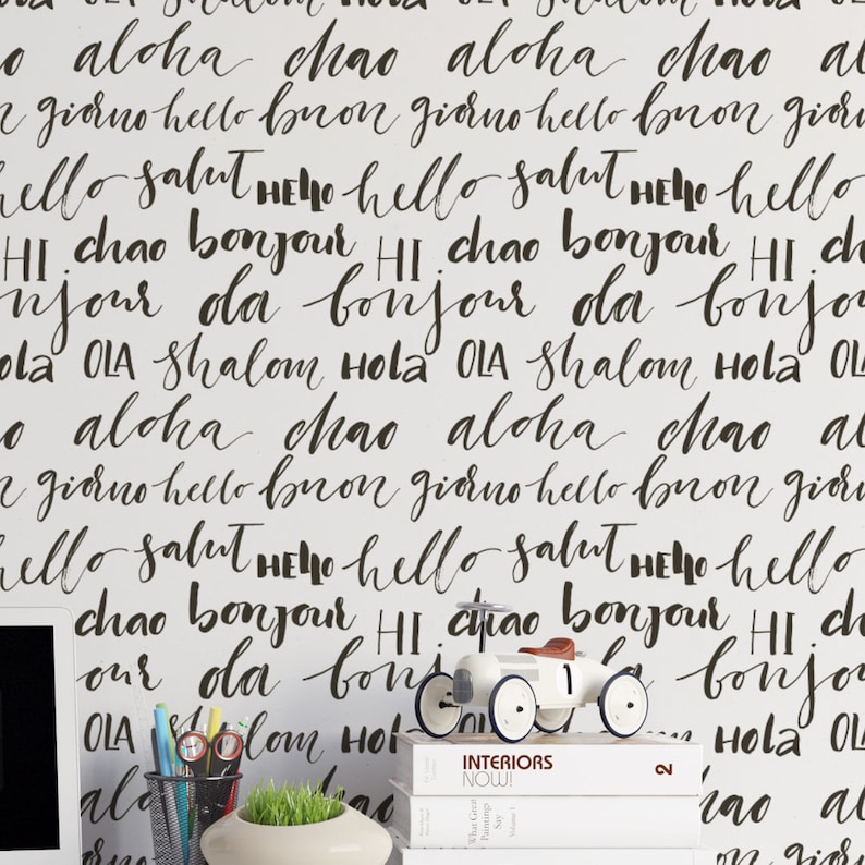 Hello Wallpaper Hand Lettering Wallpaper Writing Wallpaper - Etsy
