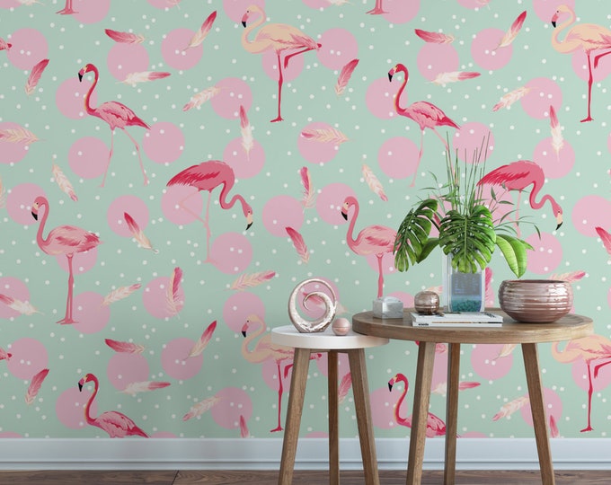 Flamingo Wallpaper Flamingo Fever in Coral by Willowlanetextiles Custom ...
