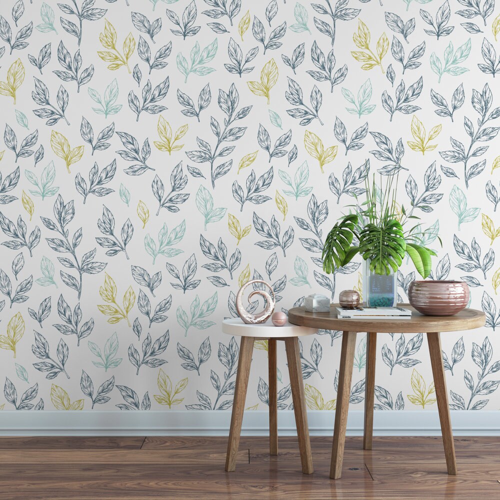 Dainty Leaf Removable Wallpaper: Tropical Botanical Self Adhesive - Etsy