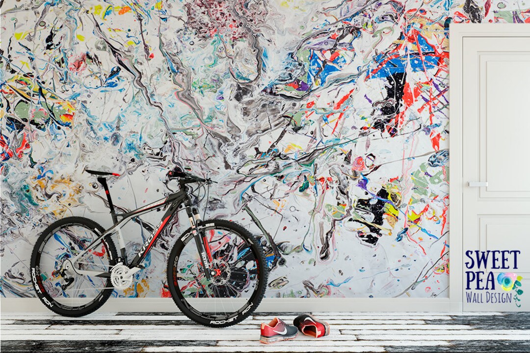 Splatter Paint Wall Mural Removable Wallpaper M4208 - Etsy