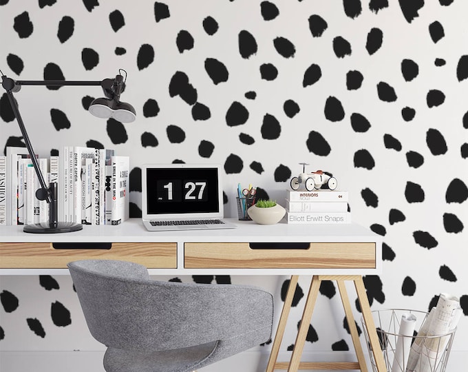 Abstract Dots Wallpaper, Dalmatian, Spots Wallpaper, Removable ...