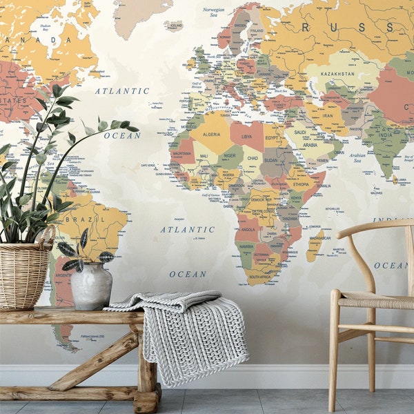Map Wall Decal - Etsy