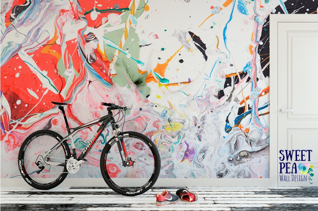 Working Artist Splatter Abstract Wall Mural Removalble Wallpaper M4231B ...