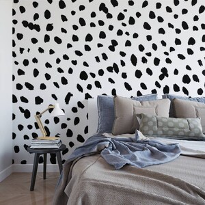 Big Dalmatian Print Wall Mural / Dots Animal Print Self Adhesive Wall ...
