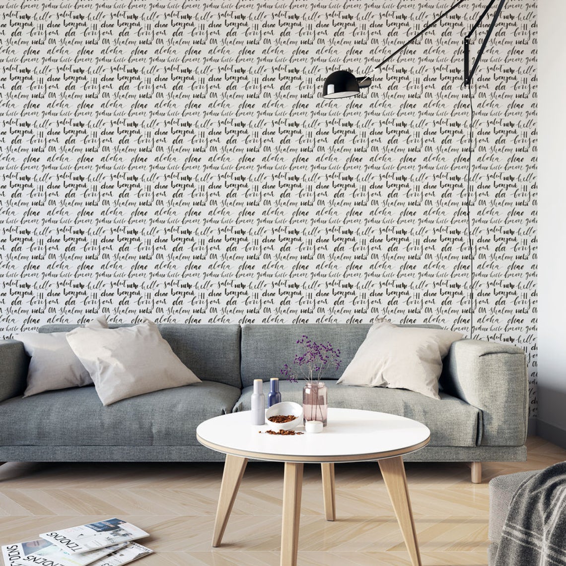 Hello Wallpaper Hand Lettering Wallpaper Writing Wallpaper - Etsy