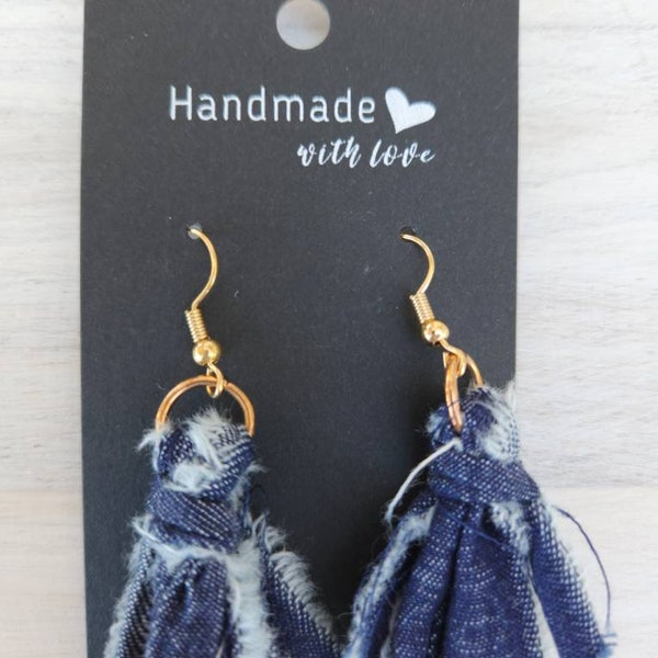 Denim Earrings - Etsy