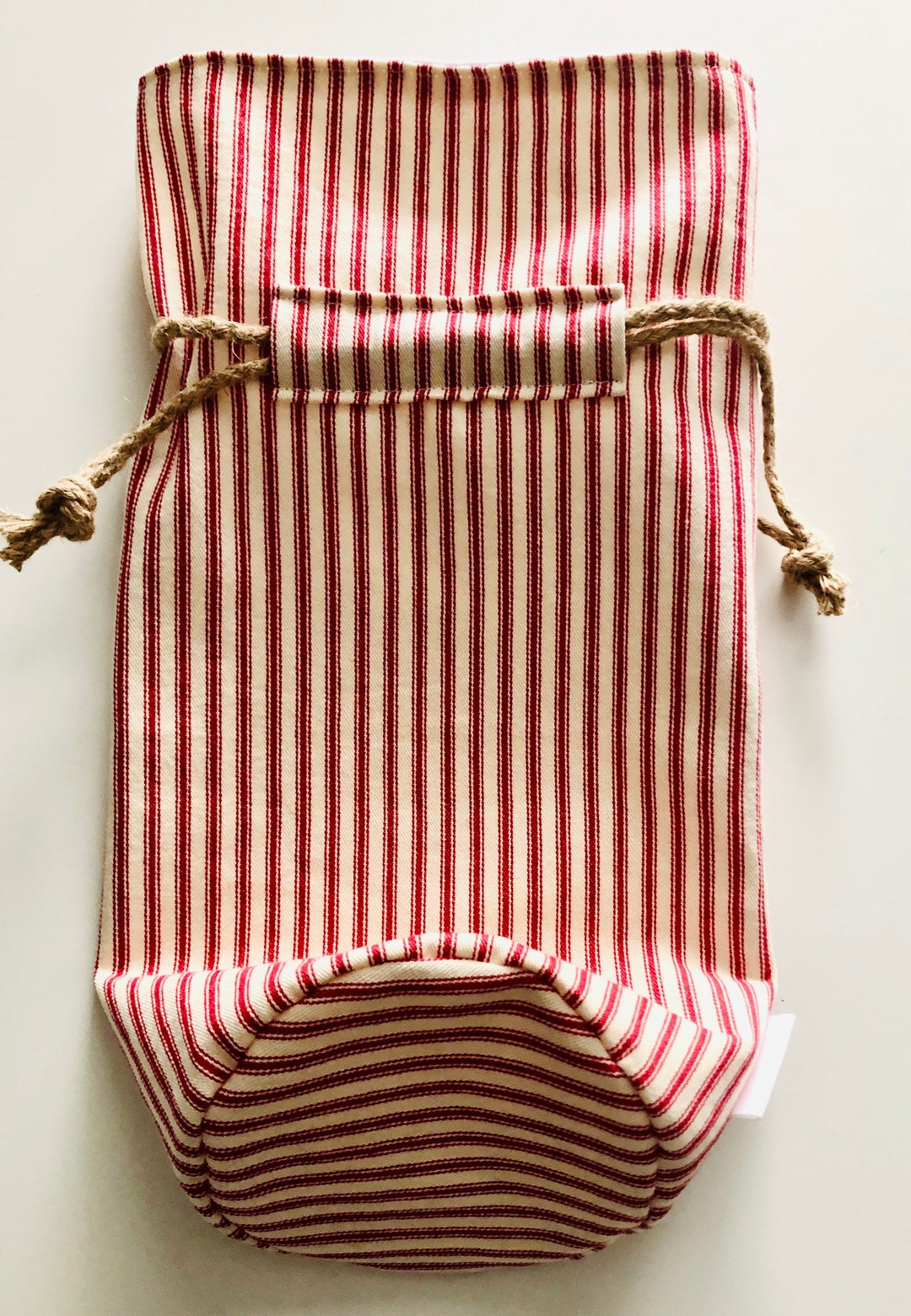Bagel & Bun Bag, Ticking Stripes, Round Bottom, Lined, Reusable - Etsy