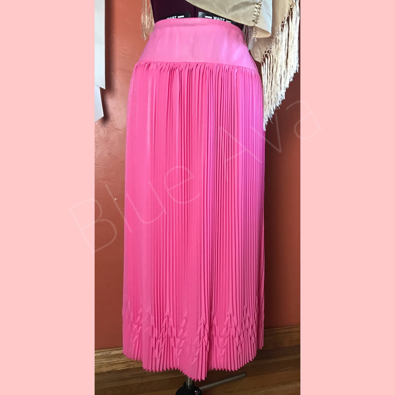 Pleated Maxi Skirt, Half Chevron Pleat/ Plisado Medio Chevron/ Falda ...
