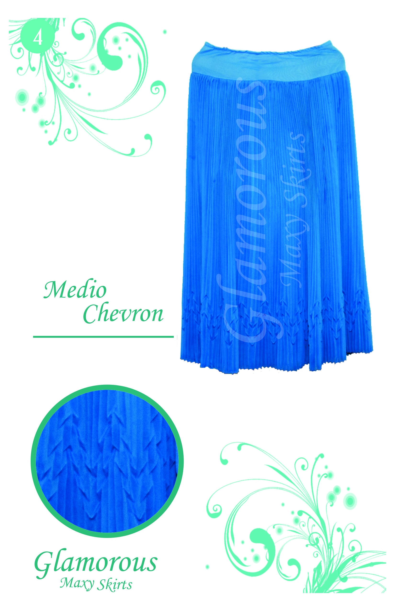 Pleated Maxi Skirt, Half Chevron Pleat/ Plisado Medio Chevron/ Falda ...