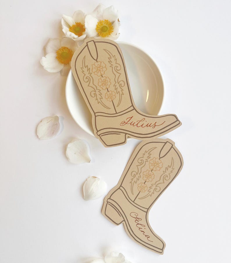 Marque-places personnalisés pour bottes de cow-girl : décoration de ...