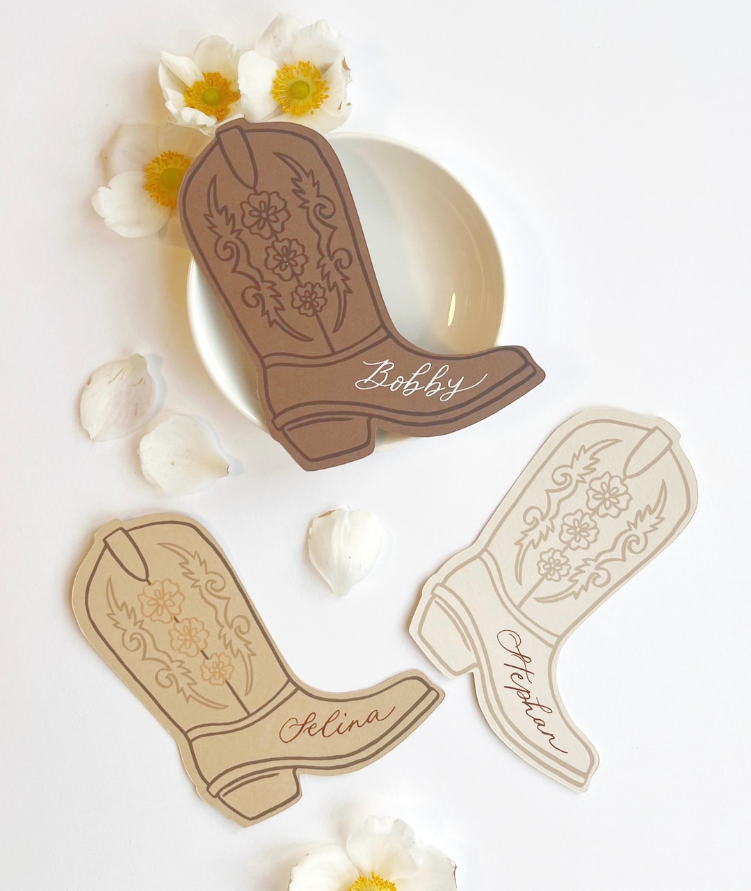 Personalized Cowgirl Boot Place Cards: Western Party Decor - Etsy
