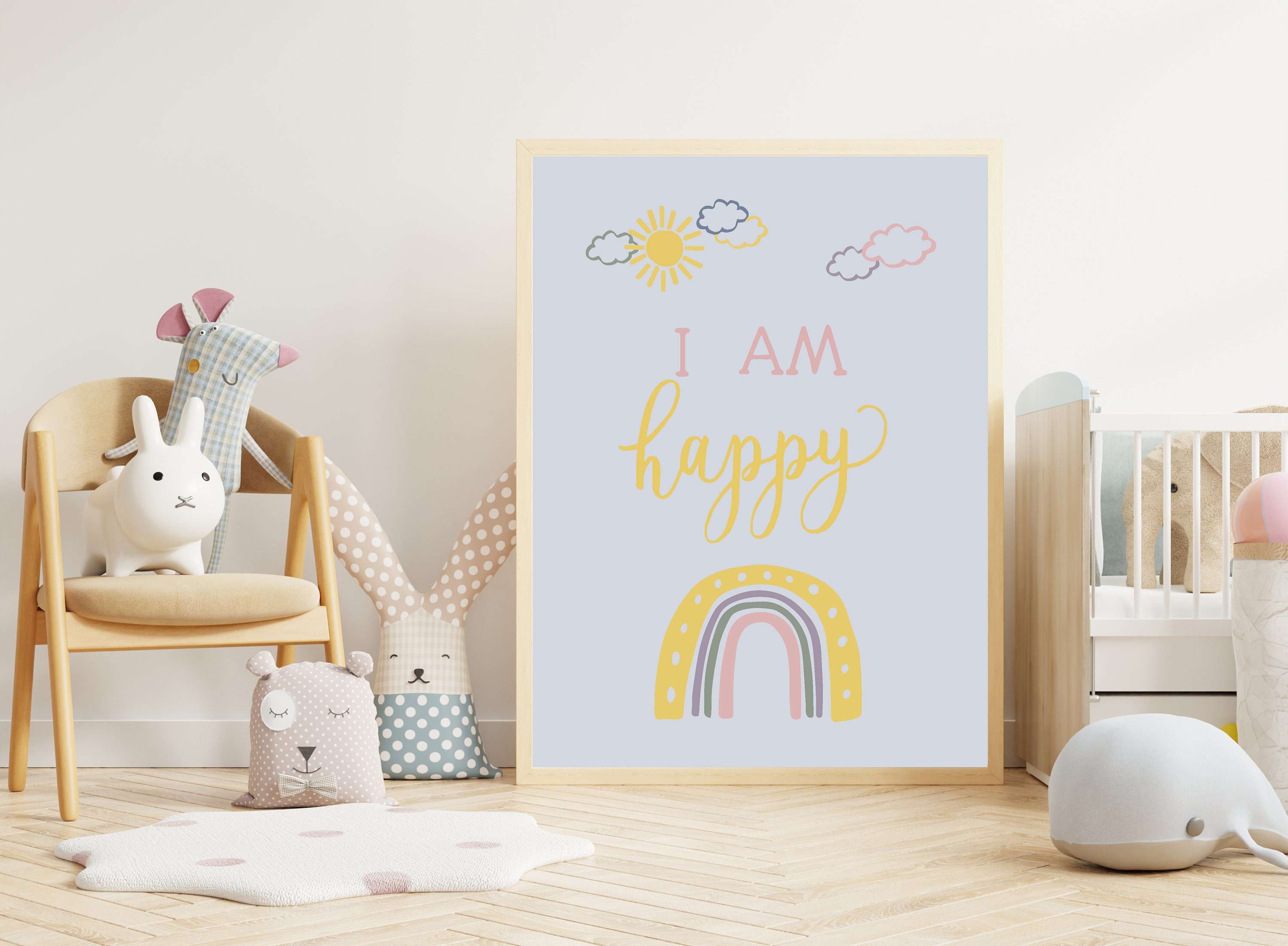 Printable Kids Affirmation Wall Art I Am Happy Kids Decor - Etsy