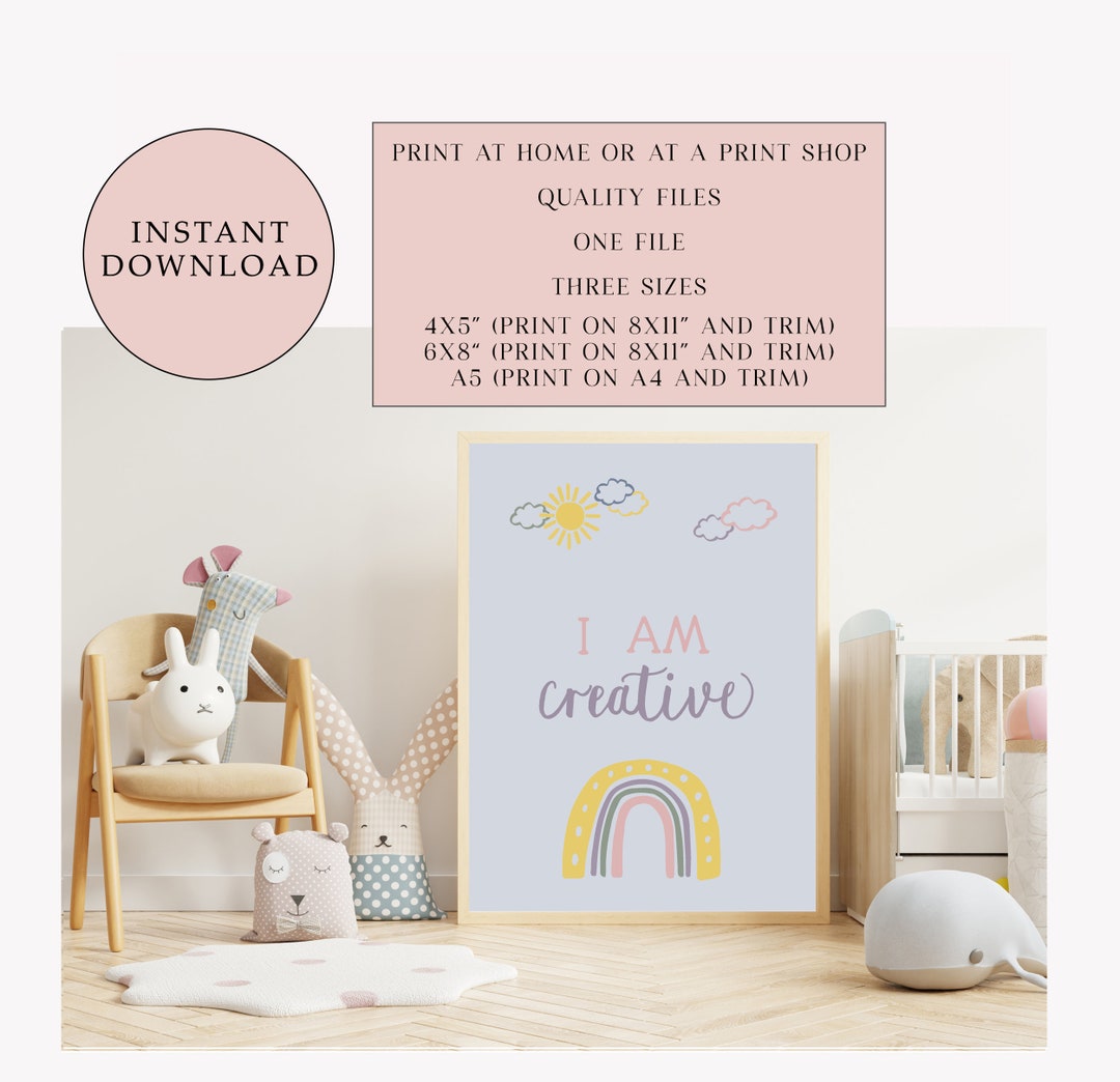 Printable Kids Affirmation Wall Art, Kids Decor, Mindfulness, Children ...