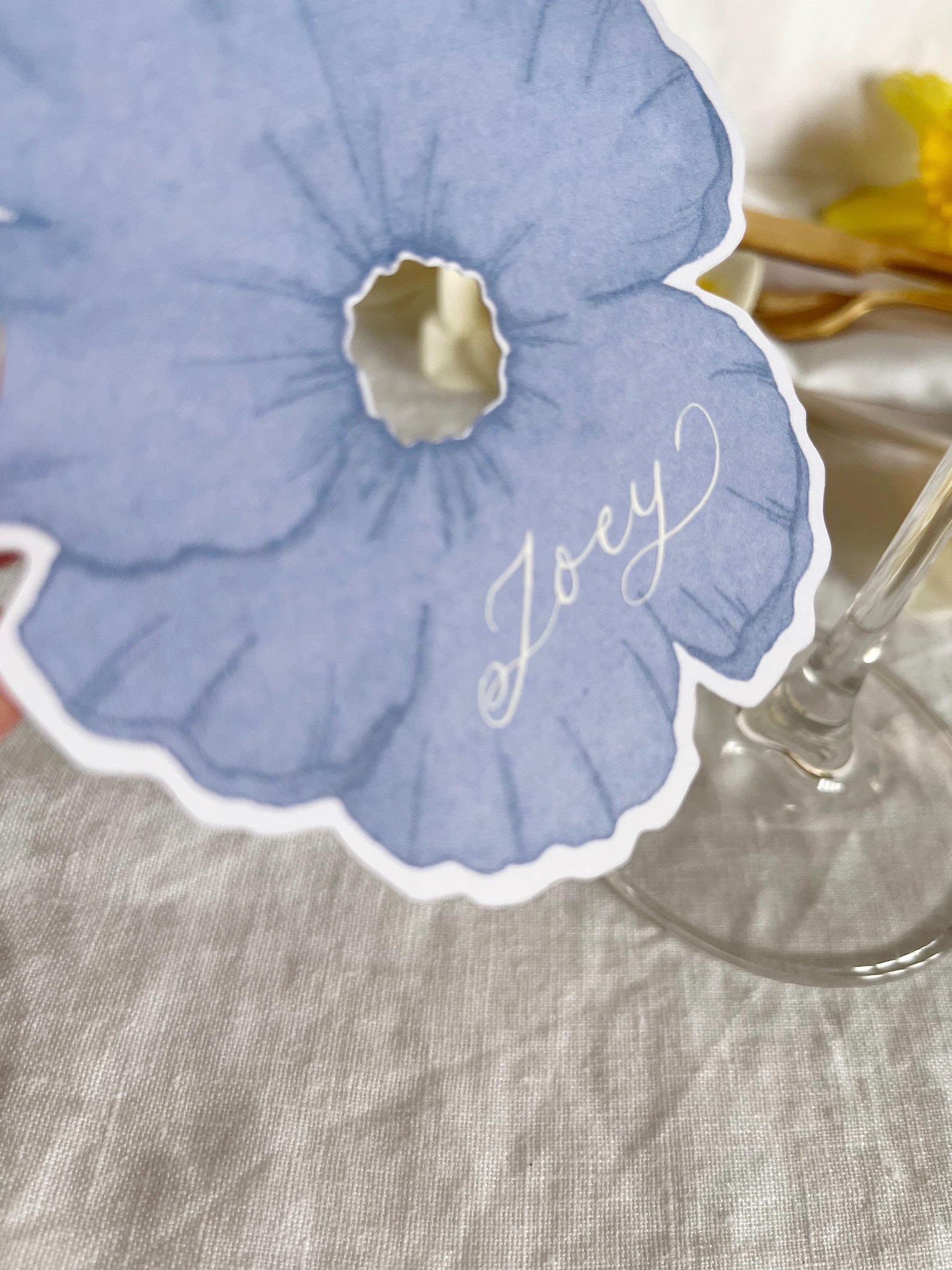 Floral Wine Glass Name Cards: Personalized Wedding Place Cards - Etsy