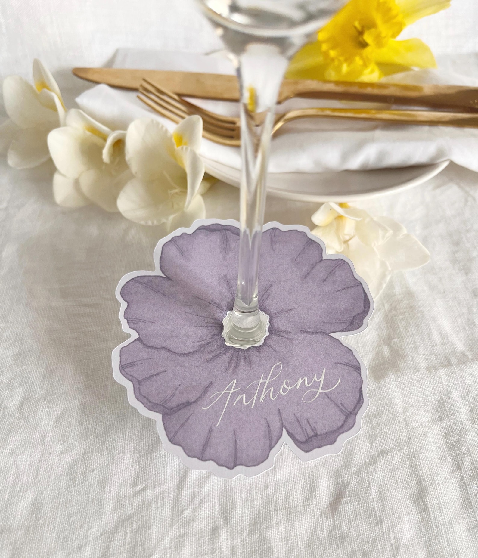 Floral Wine Glass Name Cards: Personalized Wedding Place Cards - Etsy