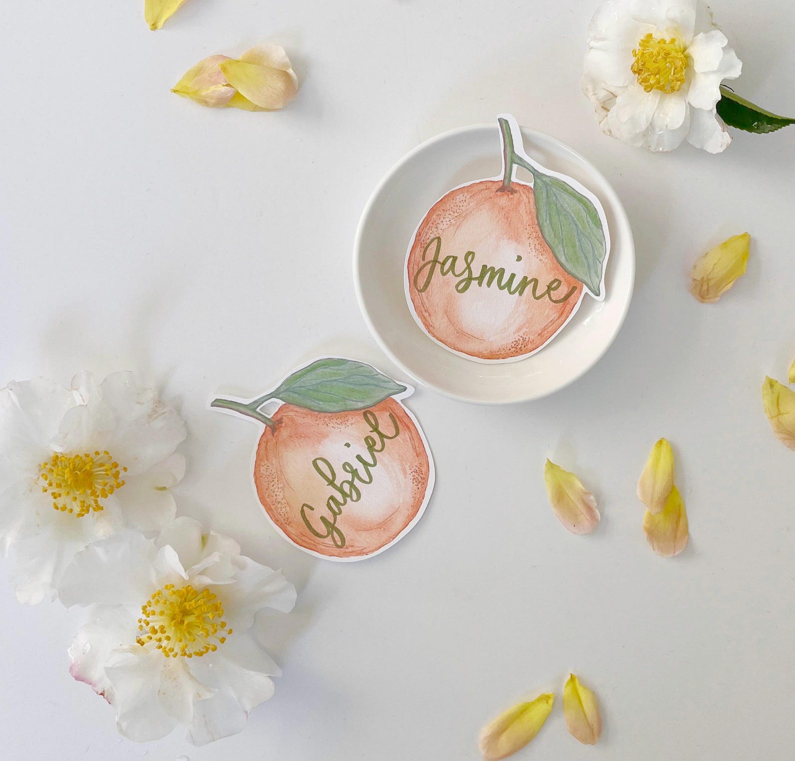 Personalized Watercolor Fruit Place Cards: Summer Party Name Tags - Etsy