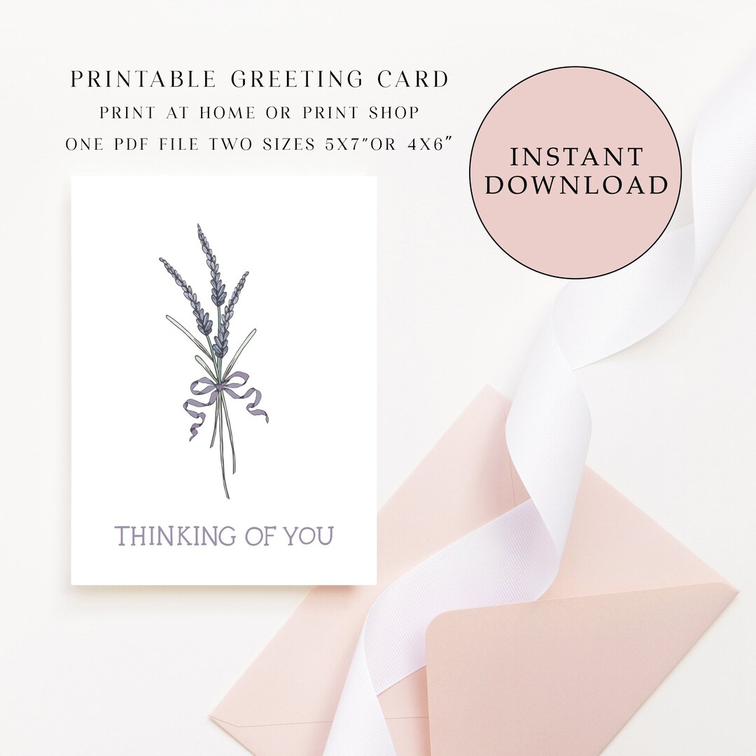 Printable Thinking of You Card, in Sympathy Card, Get Well Card ...