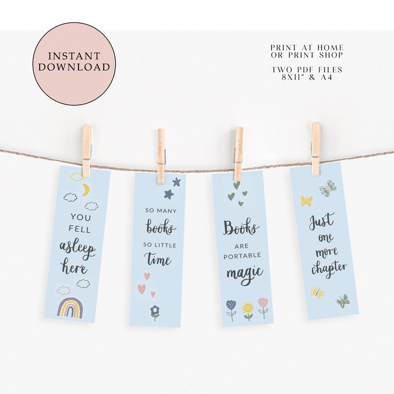 Kids Bookmarks Printable, Book Quotes, Set of 4 (digital Download) - Etsy