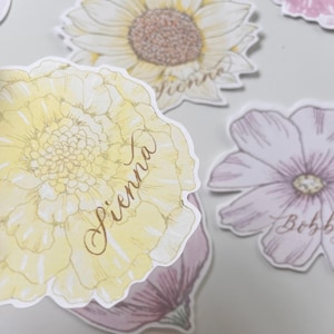 Pastel Marigold Flower Place Cards: Personalized Wedding Decor - Etsy