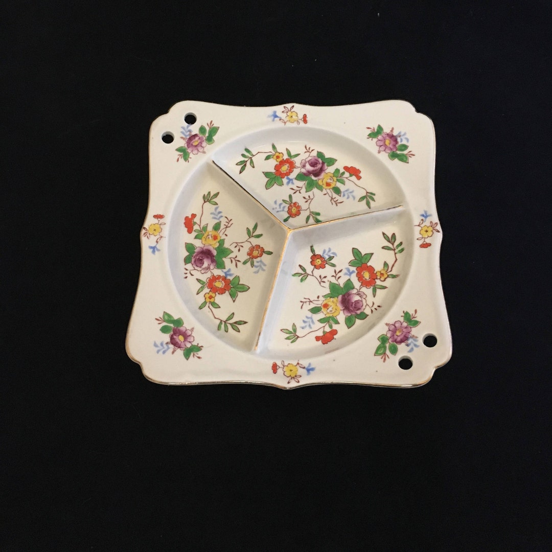Vintage Divided Square Dish - Etsy