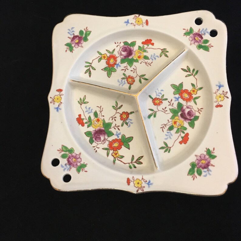 Vintage Divided Square Dish - Etsy