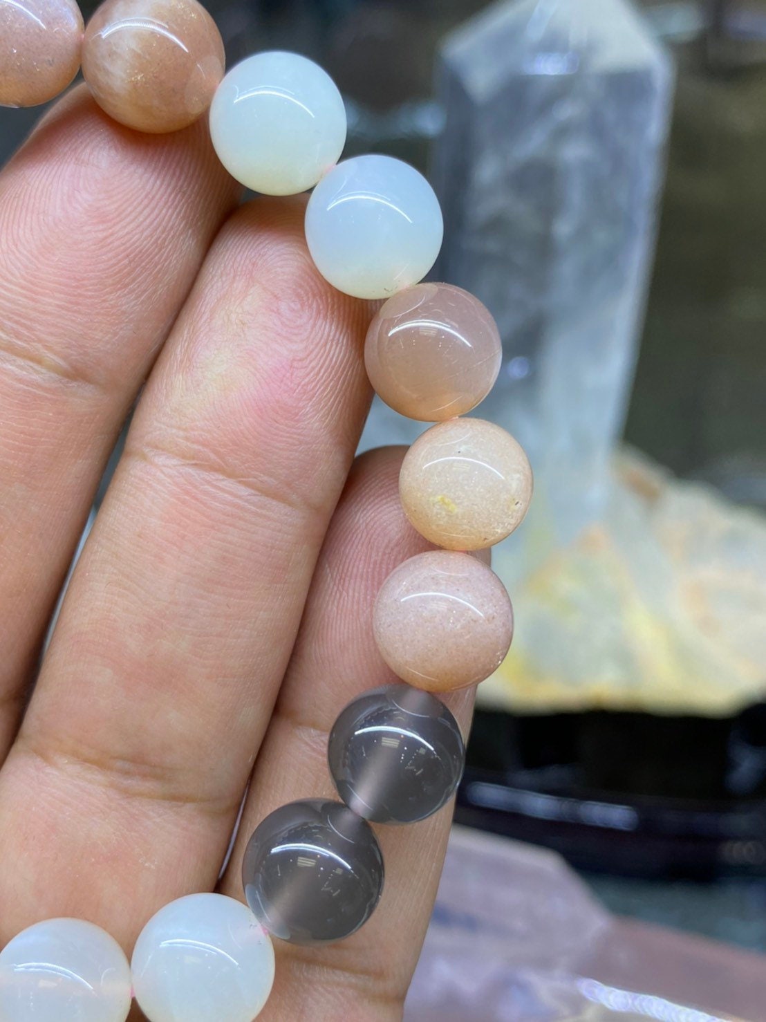 Natural Multi Color Moon Stone Size 10mm - Etsy UK