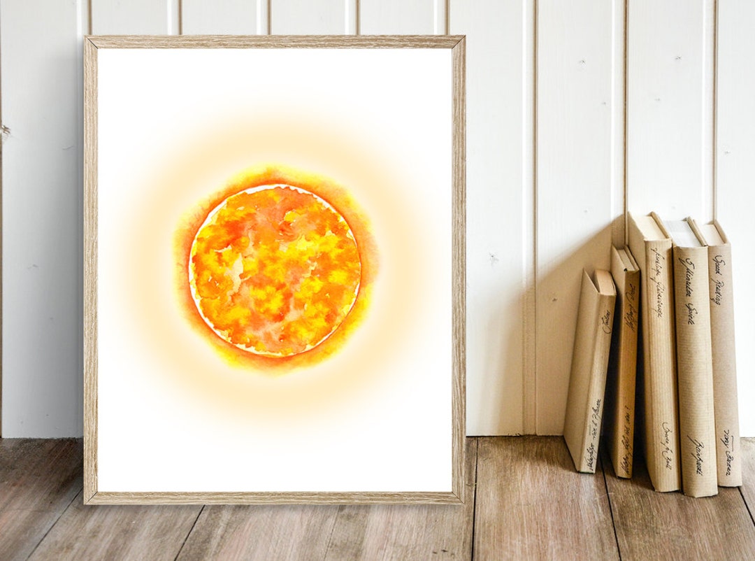 Sun Wall Decor Print, Space Wall Decor, Sun Home Decor, Sun Wall Art ...
