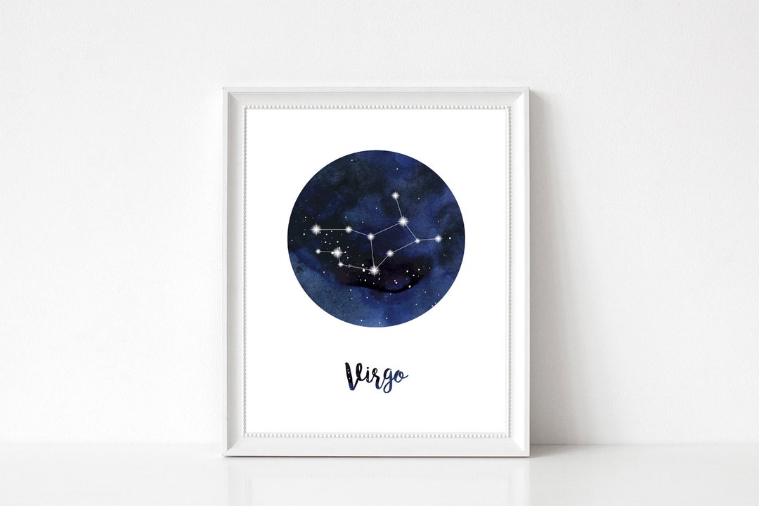Virgo Constellation, Virgo Print, Virgo Home Decor, Virgo Wall Decor ...