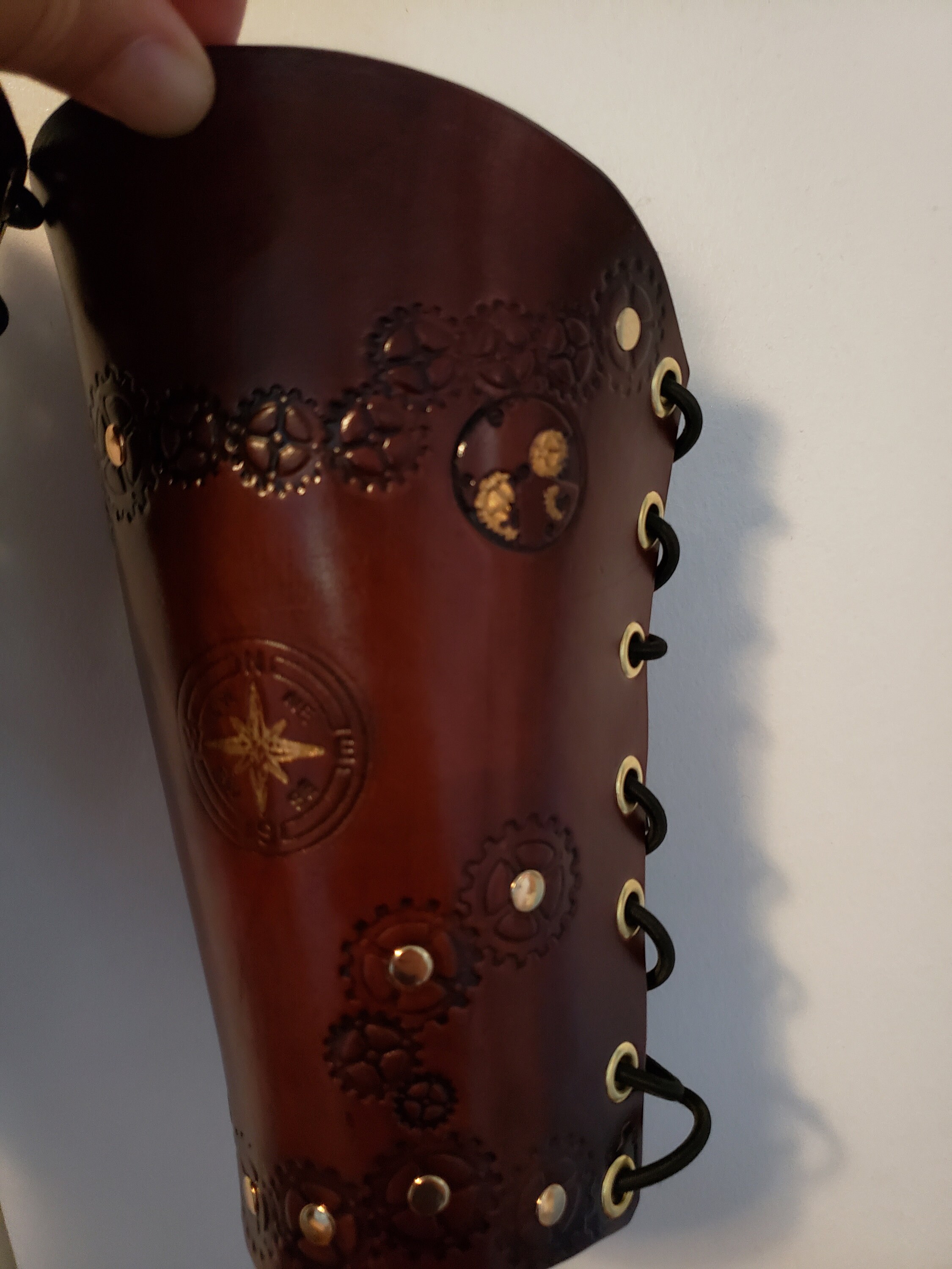 Leather Bracer Bracers Armor Armour Steampunk Gears Compass - Etsy