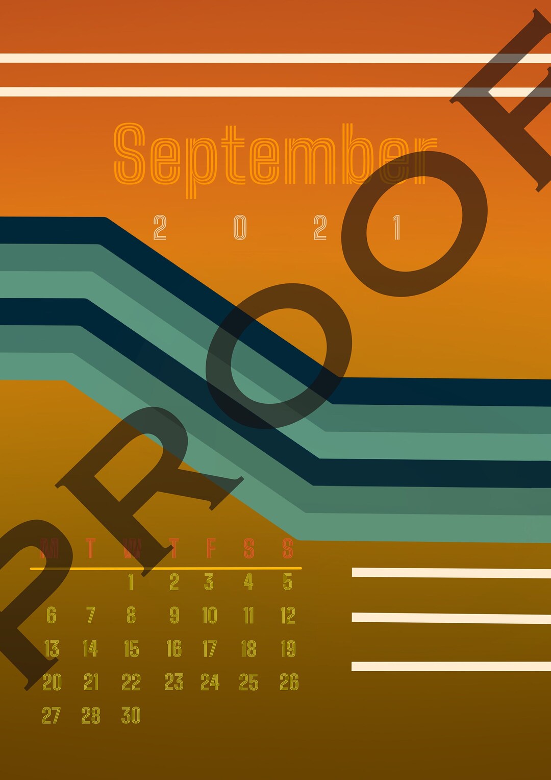 Printable 70s Inspired Bullet Journal September 2021 Cover Page - Etsy